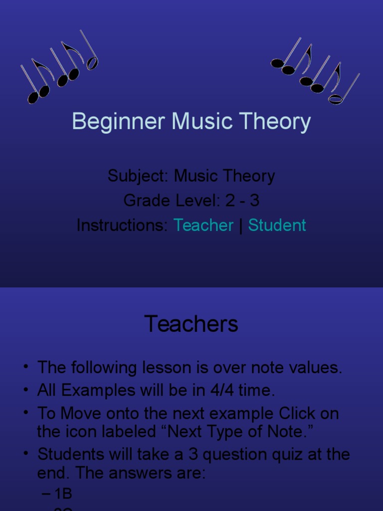 Beginner Music Theory: Note Values | PDF | Teaching | Communication