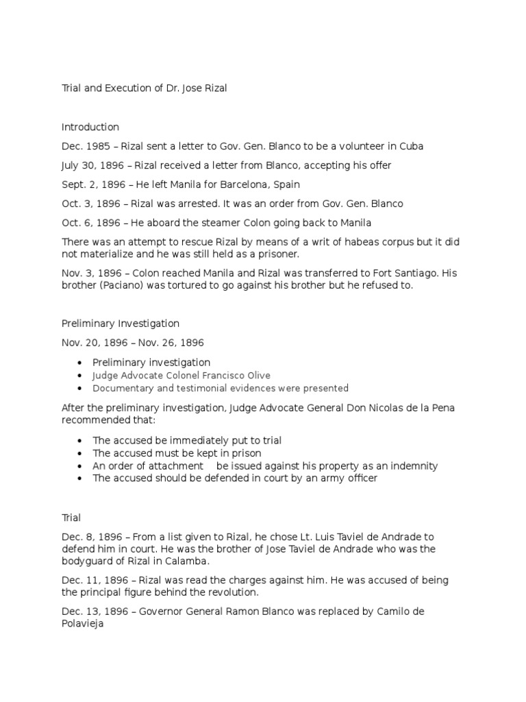 Trial and Execution of Rizal | PDF | Philippines | Prosecution