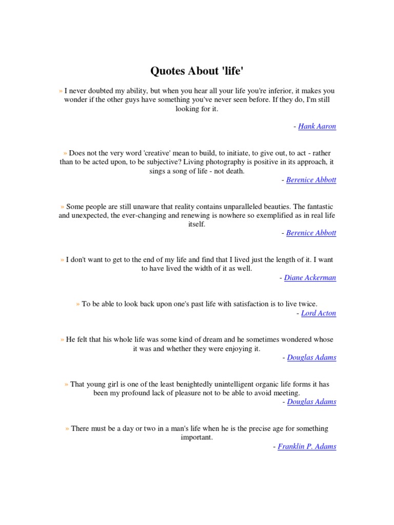 Quotes About Life | PDF | Born Again | Happiness