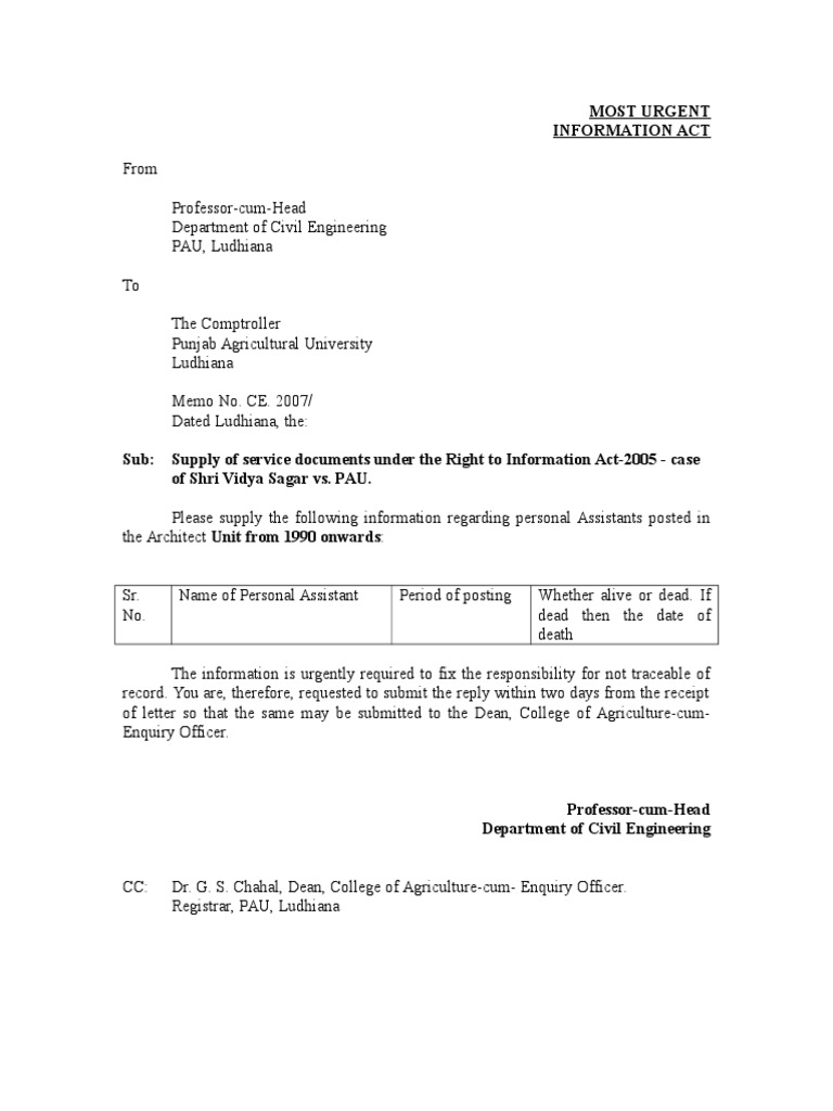 Letter To Comptroller | PDF