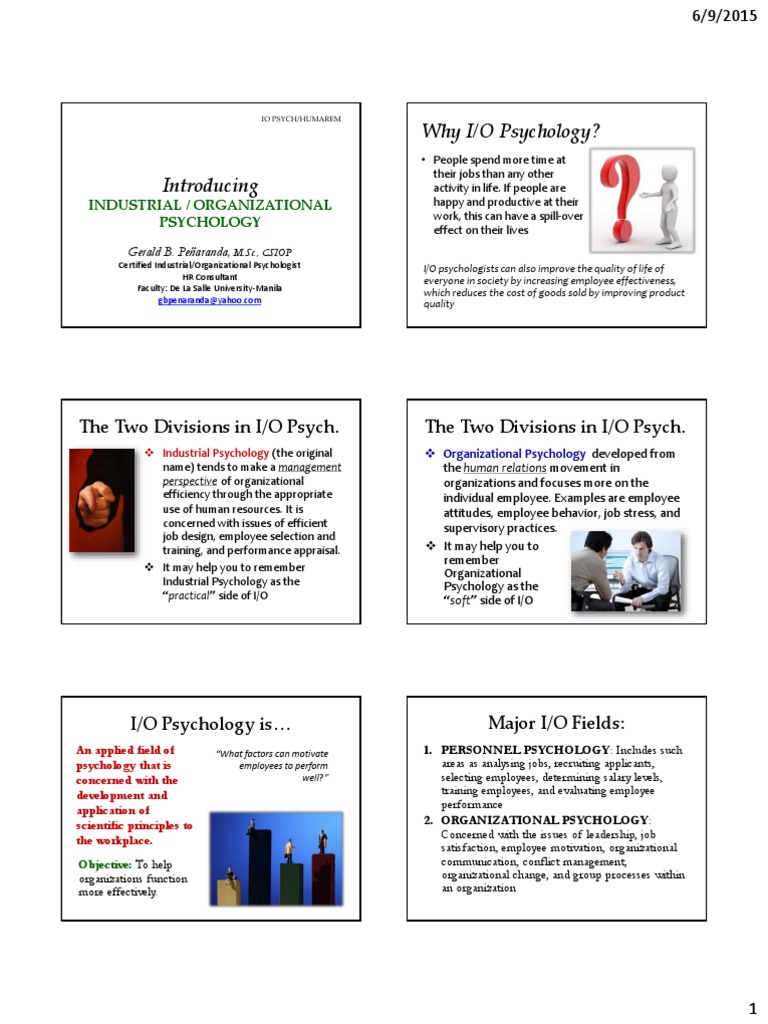 IO Handouts Set1 | PDF | Industrial And Organizational Psychology ...