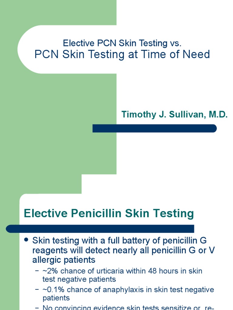 Elective Penicillin Skin Testing | Allergy | Penicillin