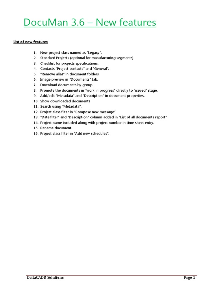 Documan 3.6 Features | PDF | Metadata | Tab (Gui)