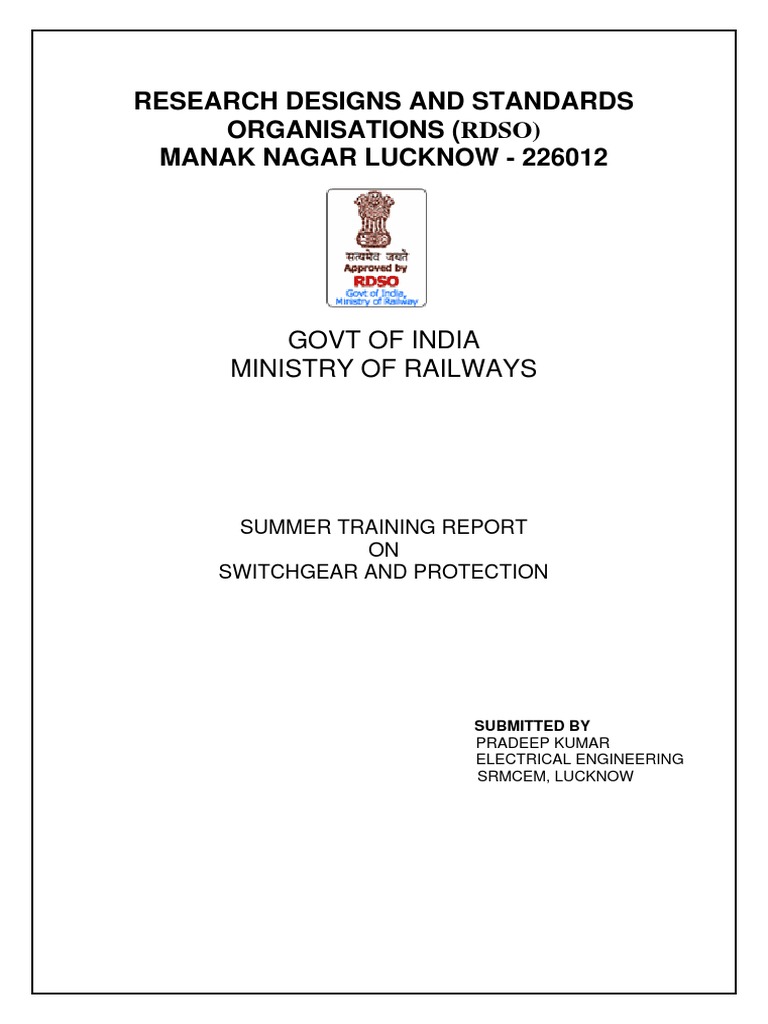 Rdso Summer Report | Download Free PDF | Relay | Electric Arc