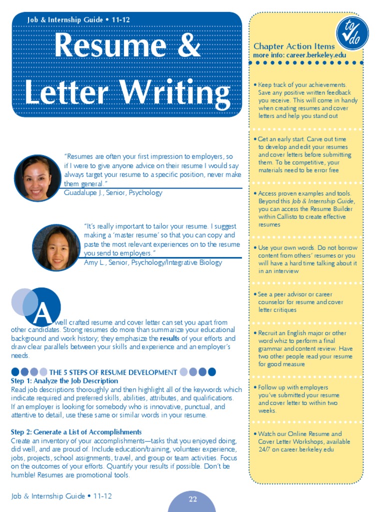 Resume Letter Writing | PDF | University Of California | Résumé