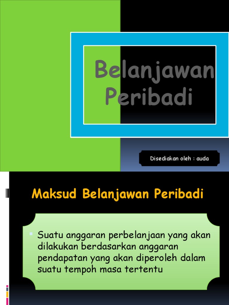 Belanjawan Peribadi (Ekonomi Asas) | PDF
