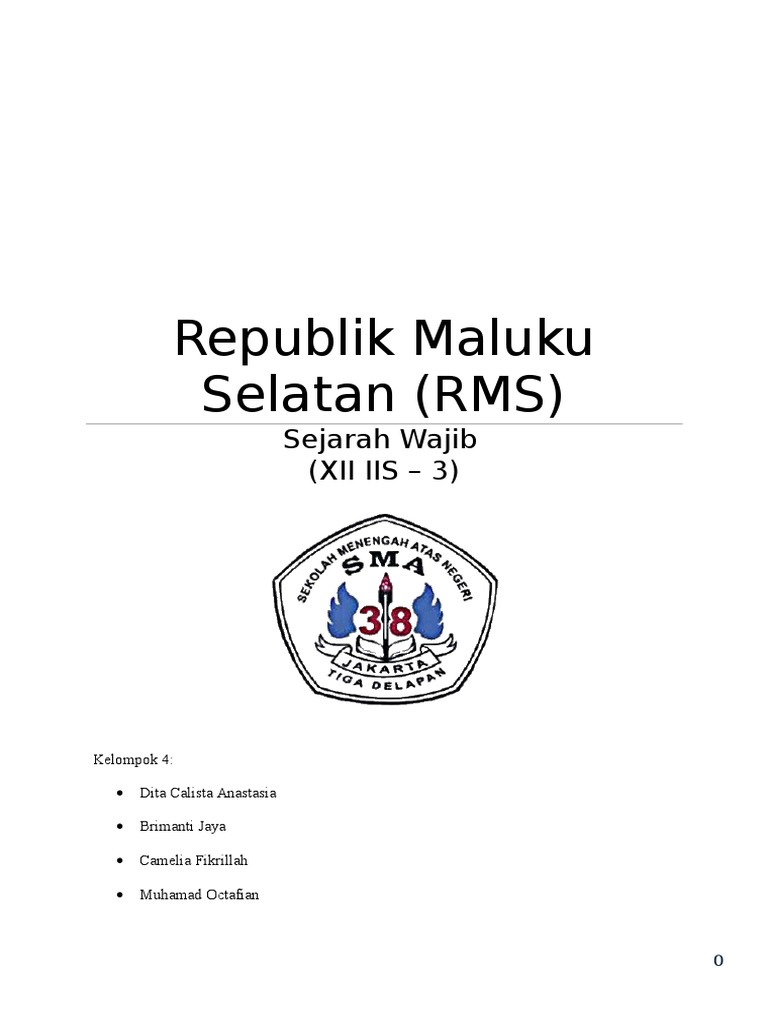 Sejarah Republik Maluku Selatan (RMS) | PDF