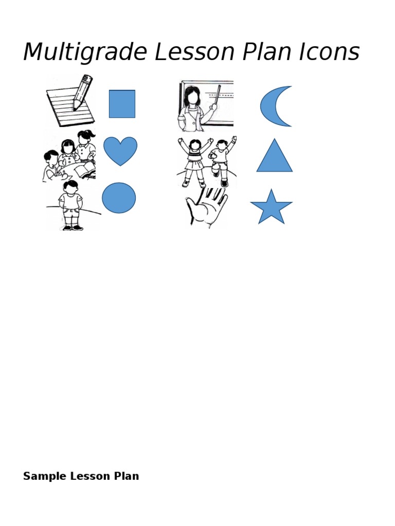 Multigrade Lesson Plan Icons | PDF