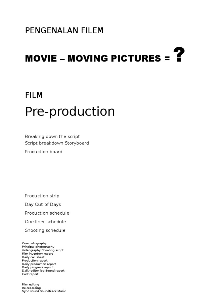Introduction to Film Production Basics | PDF