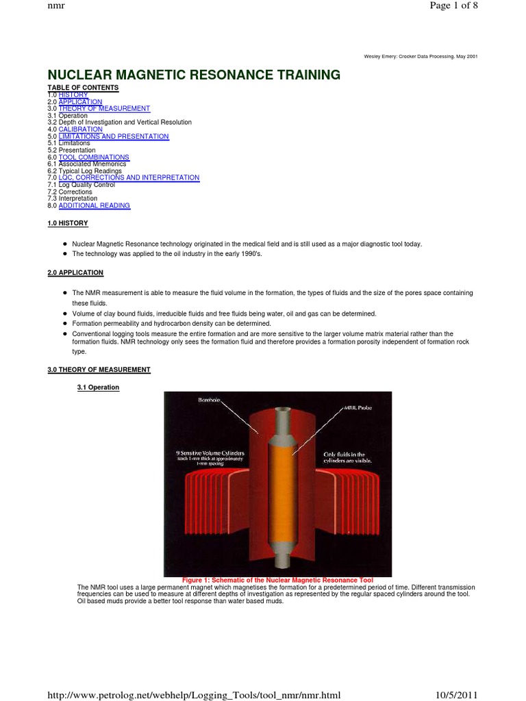 NMR Logging Tool | Porosity | Nuclear Magnetic Resonance
