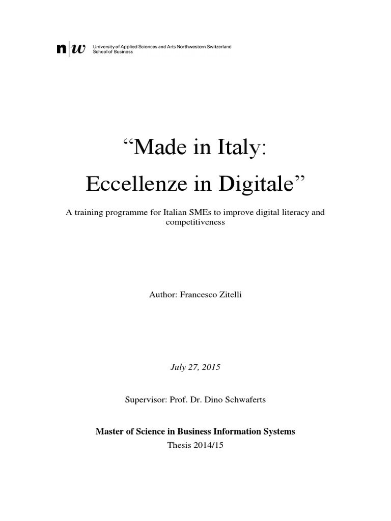 Digital Transformation for Italian SMEs | PDF | Research And ...