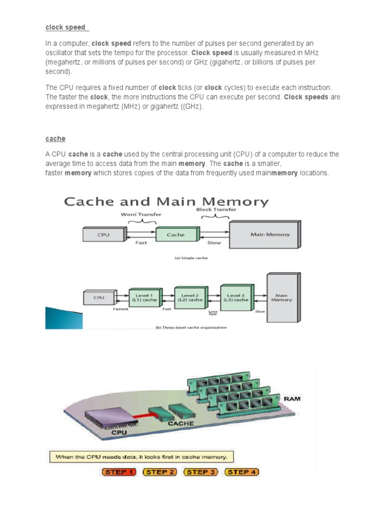 Clock Speed & Cache Memory, Hard Disk, Ram | PDF | Hard Disk Drive ...