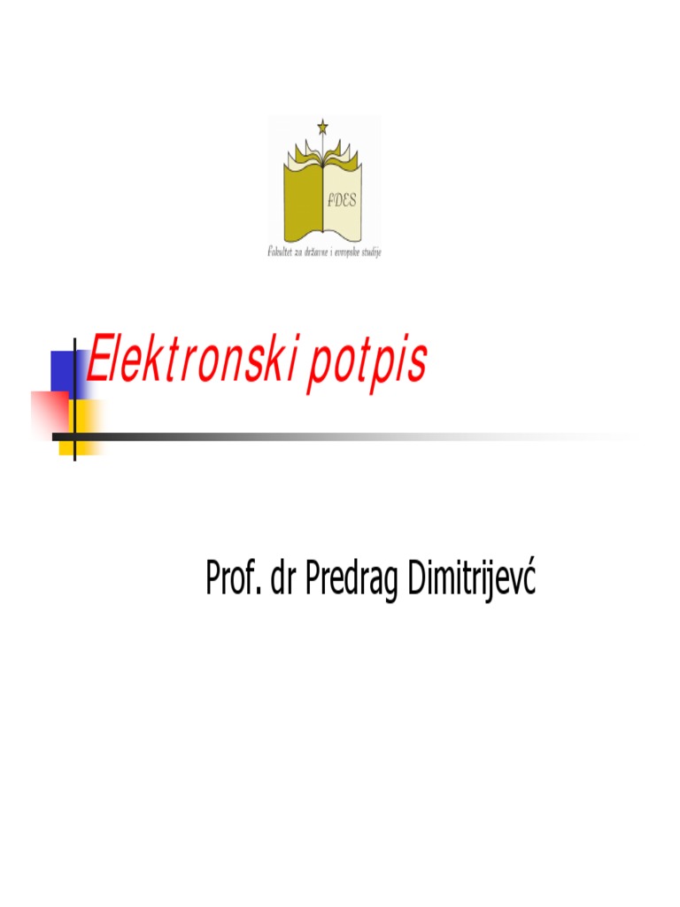 Sta Je Elektronski Potpis | PDF