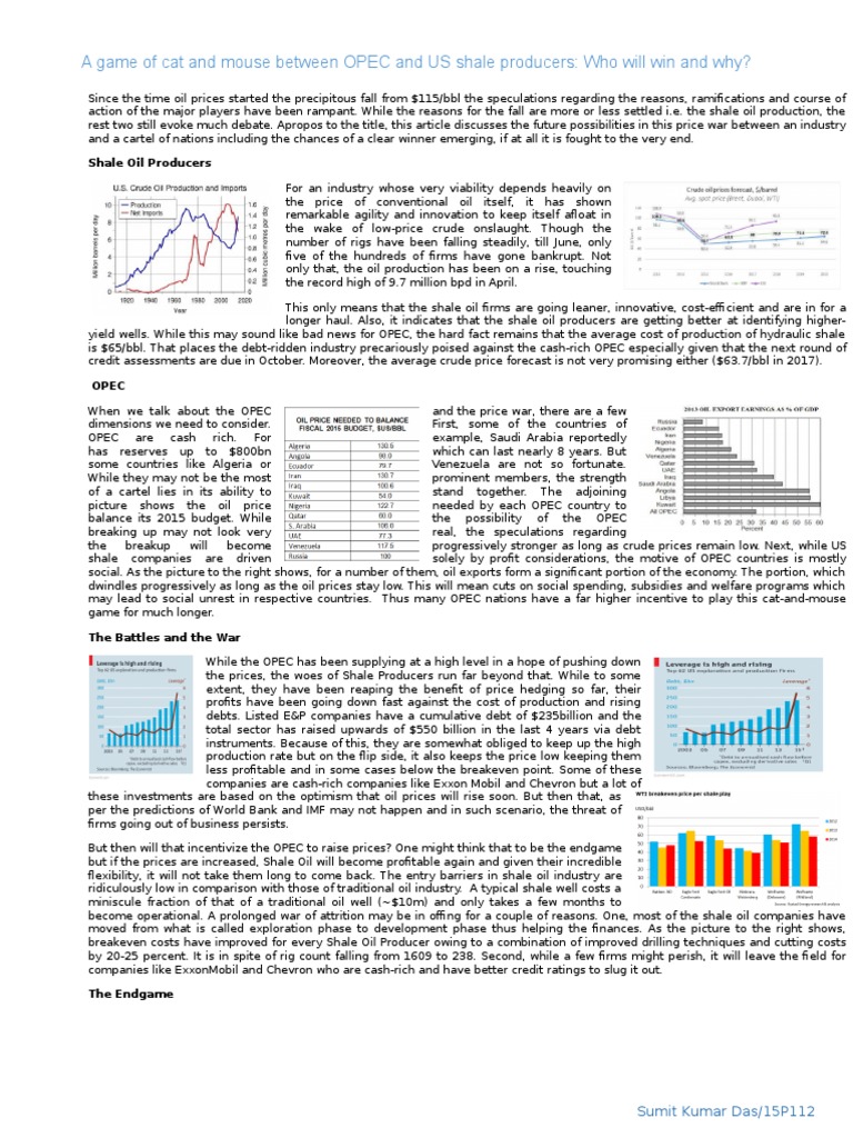 A Game of Cat and Mouse Between OPEC and US Shale Producers: Who Will ...