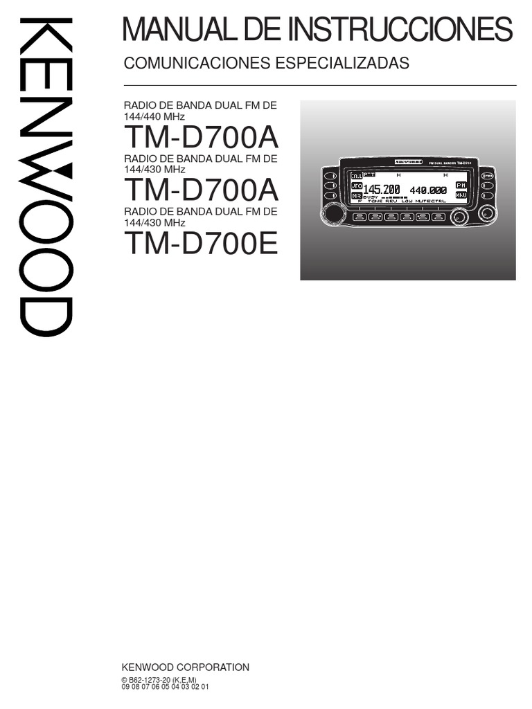 Kenwood TM-D700-Spanish (SP) Manual PDF | PDF | Radio aficionada ...