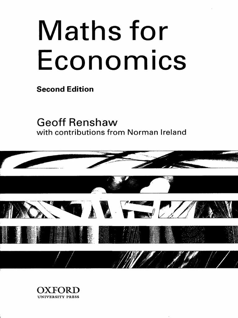 Cover Page Renshaw's Maths For Economists | PDF | Price Elasticity Of ...