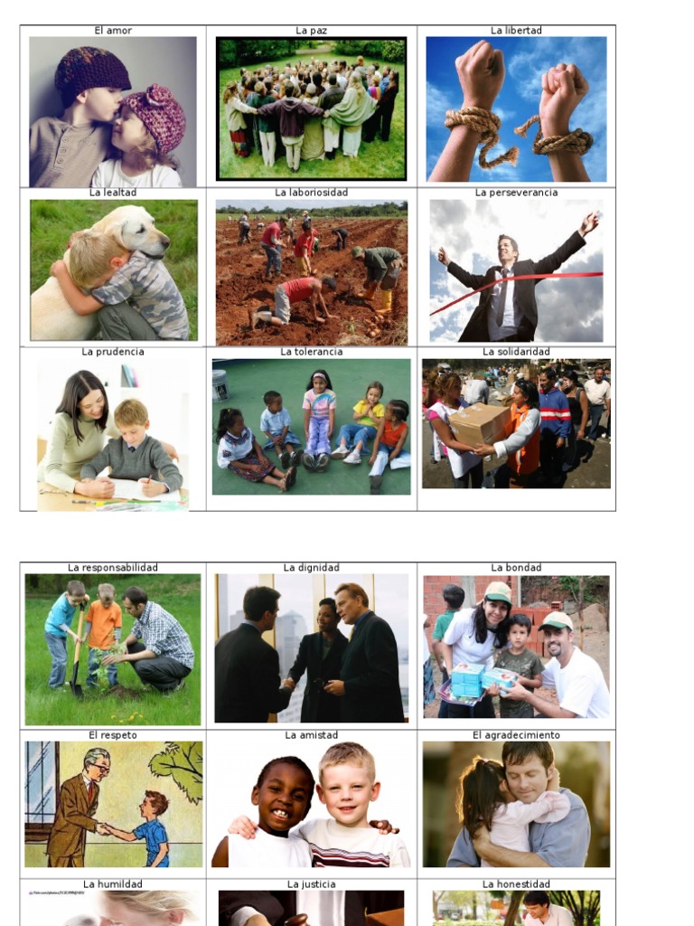 Collage de 30 Valores Humanos | PDF