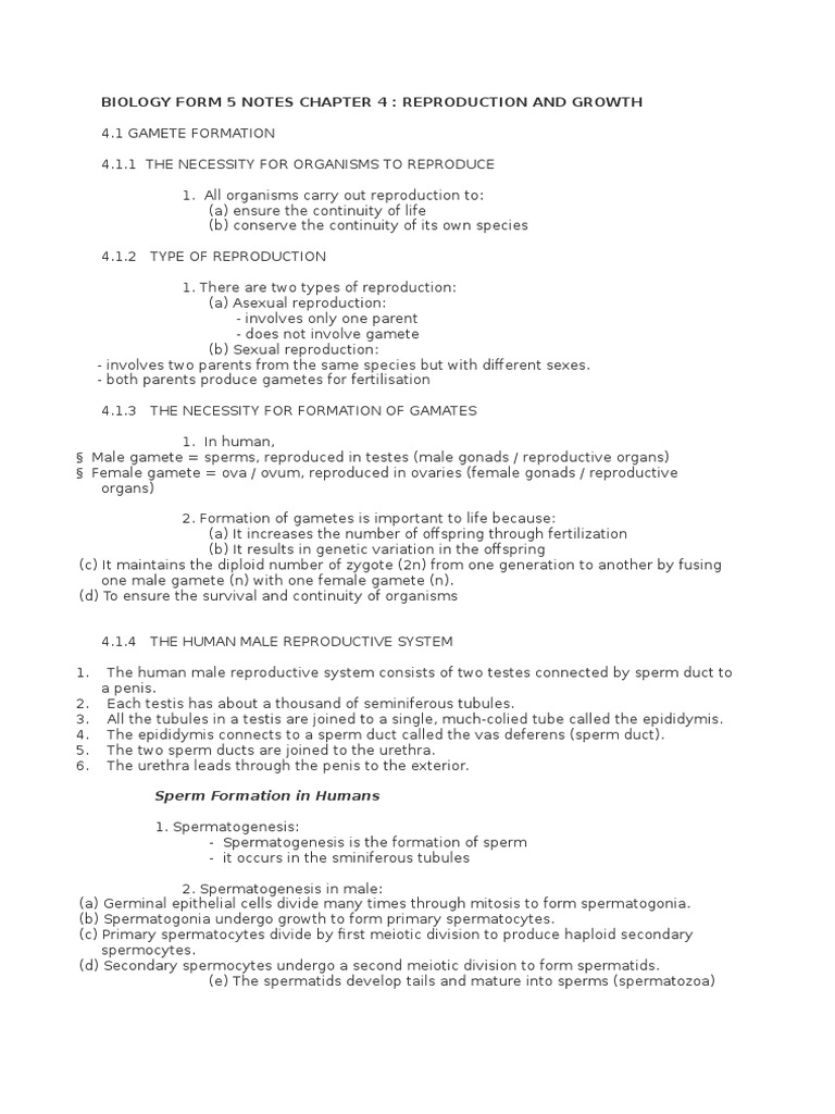 Biology Form 5 Notes Chapter 4 | Download Free PDF | Menstrual Cycle ...