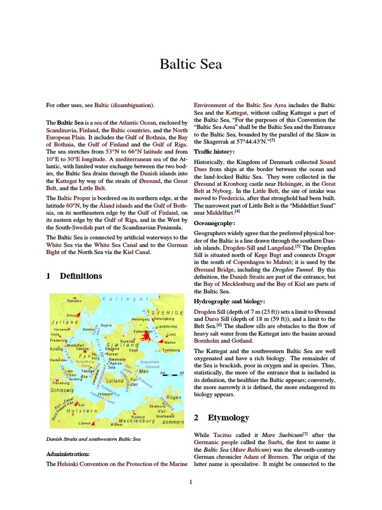 The Complex History and Geography of the Baltic Sea | PDF | Baltic Sea ...