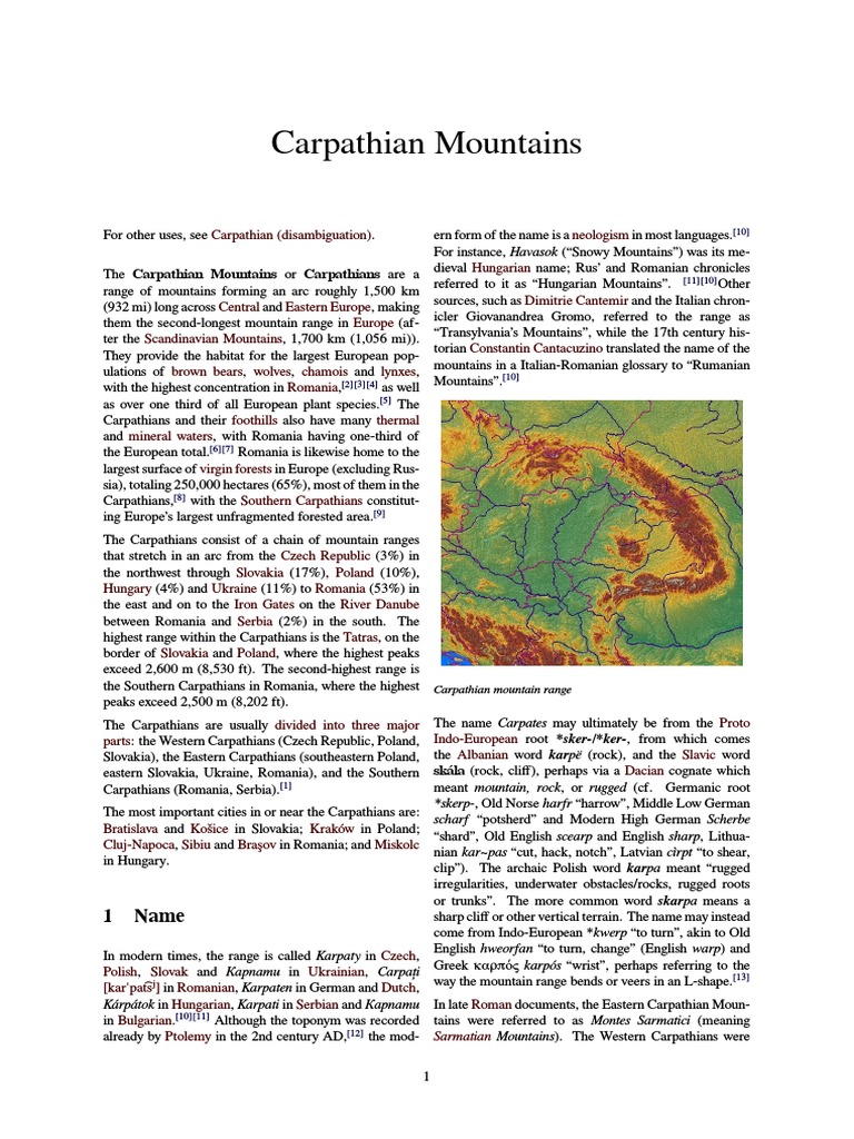 Carpathian Mountains | PDF | Earth Sciences | Geology