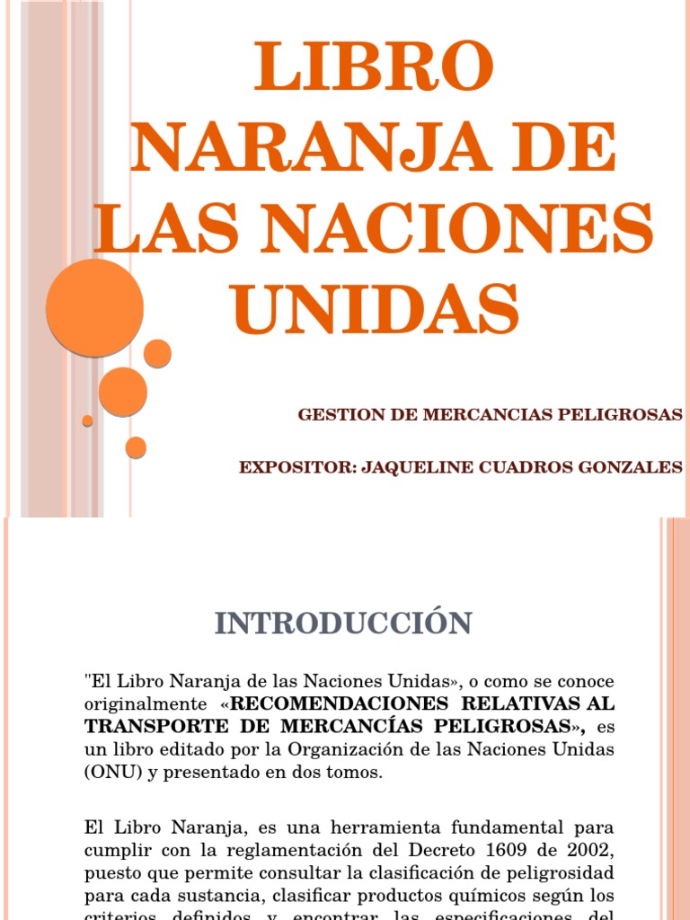 Exposicion PP Libro Naranja Onu | PDF | Naciones Unidas | Relaciones ...