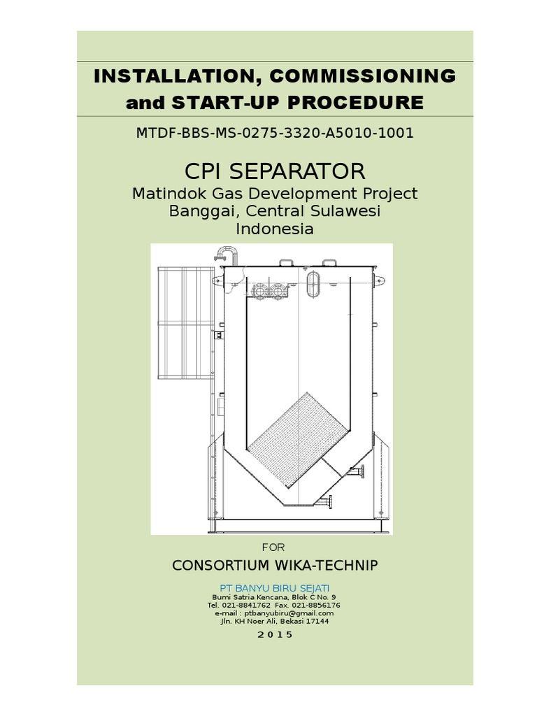Install-comm-startup CPI Separator Matindok | Wastewater | Sewage Treatment