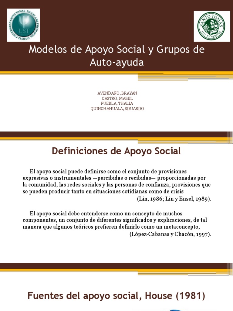 Modelos de Apoyo Social y Autoayuda | PDF | Desarrollo personal | Las ...
