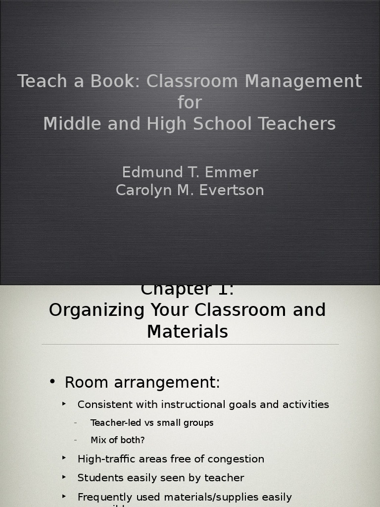 Classroom Management For Middle and High School | PDF | Classroom ...