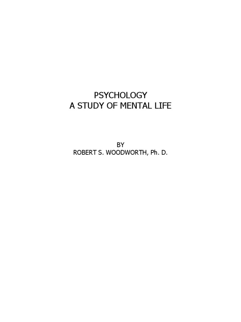 Psychology by Robert S Woodworth | PDF | Experiment | Psychology