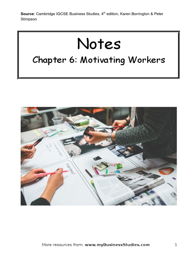 Chapter 6 Motivating Workers | PDF | Leadership | Motivation
