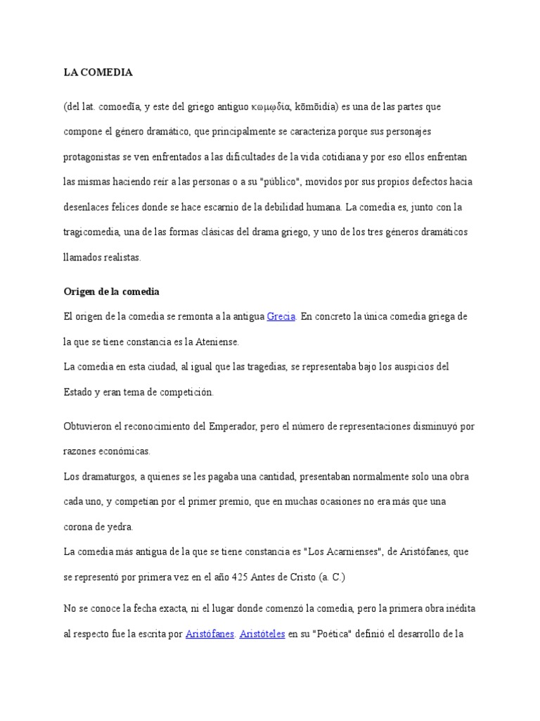 La Comedia | PDF | Comedia