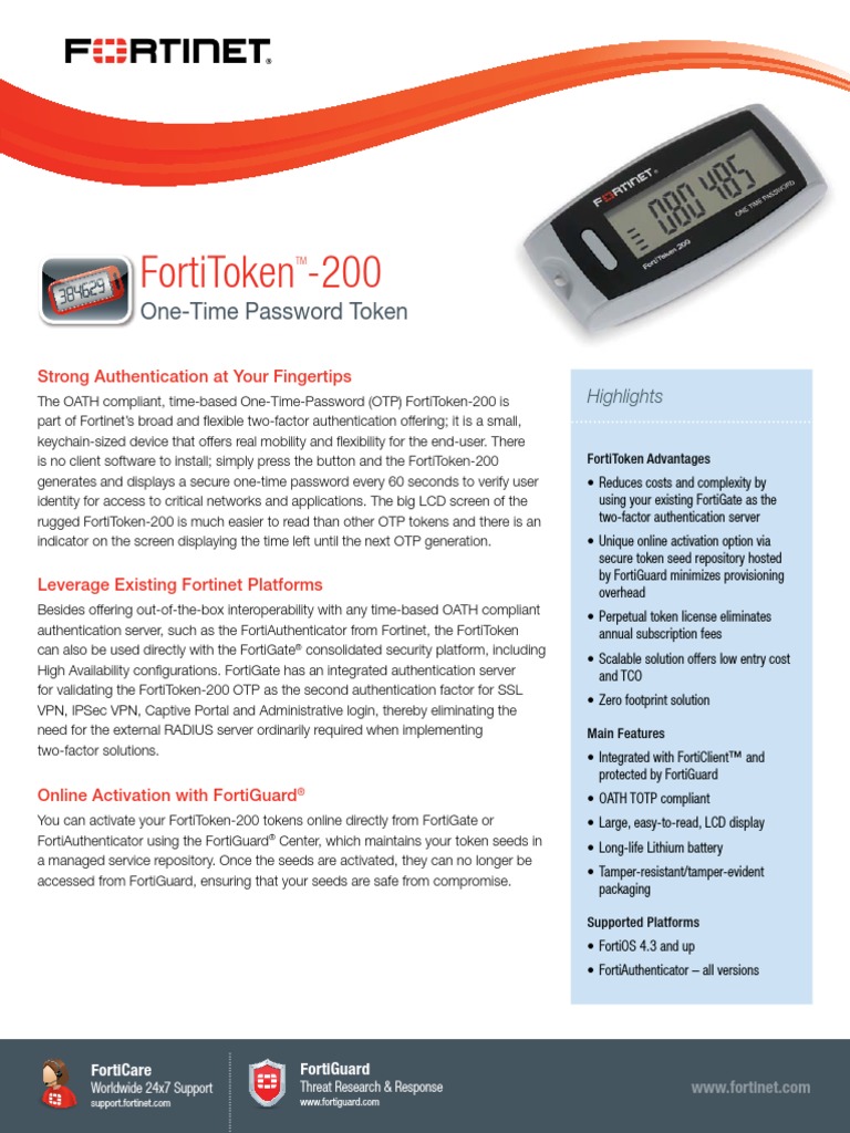 FortiToken-200 | Authentication | Crime Prevention | Free 30-day Trial ...