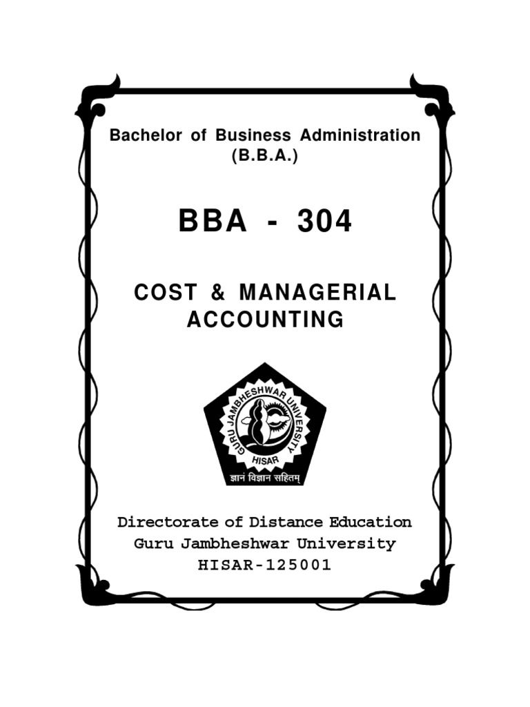 Bba 304 PDF | PDF | Cost Accounting | Management Accounting