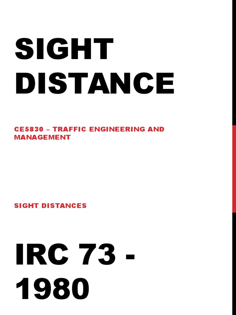 Traffic Sight Distance Guide | PDF