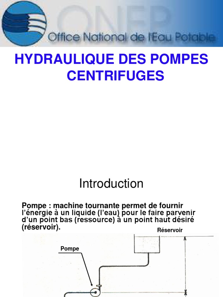 Cours sur les pompes centrifuges | PDF