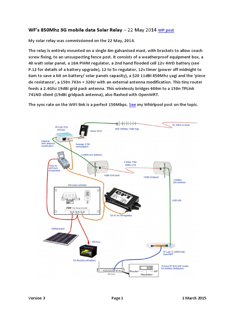 Solar-Powered 3G Mobile Data Relay Setup | PDF | Wi Fi | Antenna (Radio)