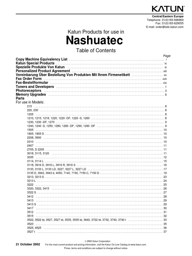 Nashuatec Catalog | PDF
