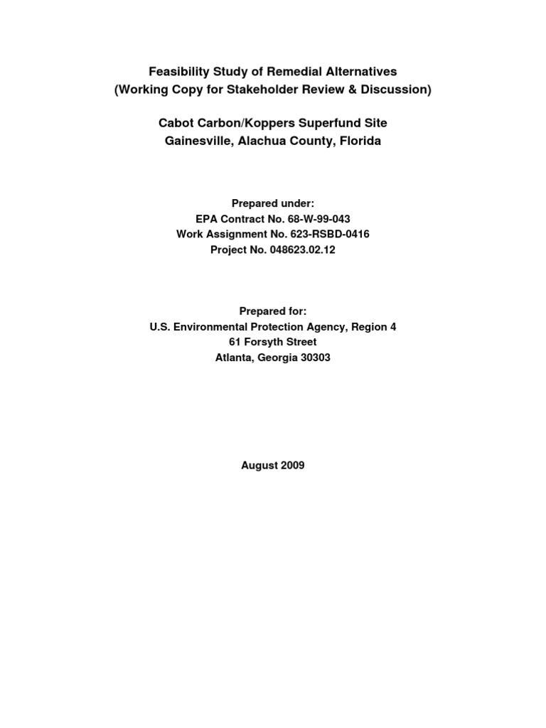 EPA Cabot Koppers Feasibility Study | PDF | Environmental Remediation | Superfund