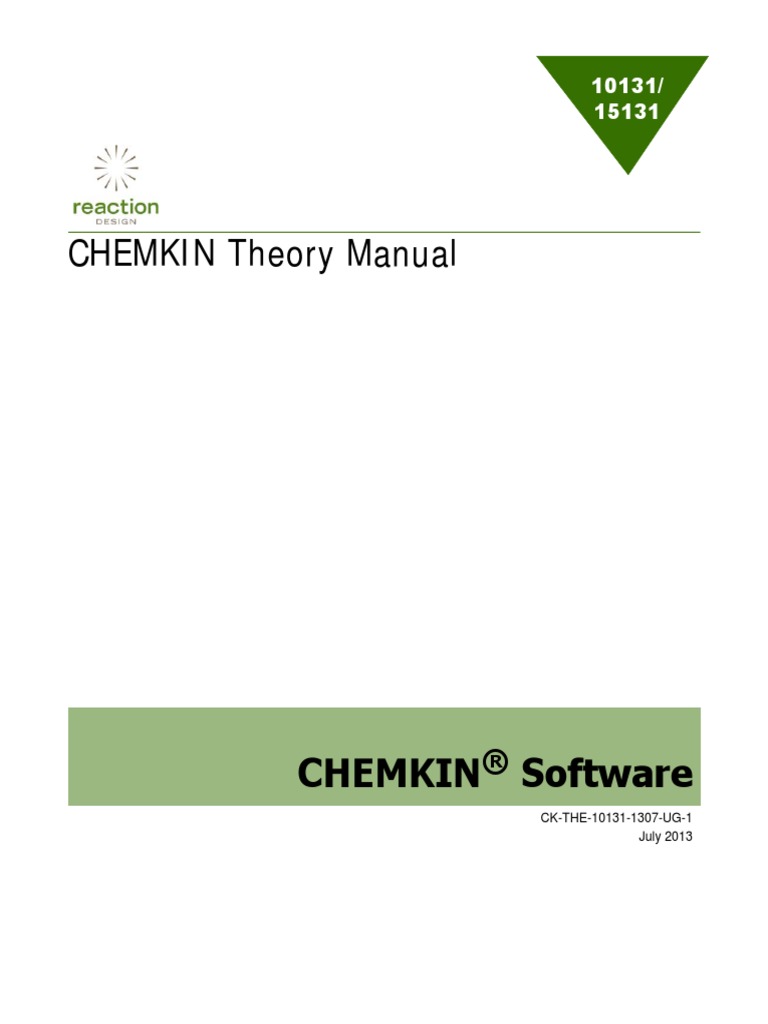 Theory of CHEMKIN | PDF | Mole (Unit) | Gases