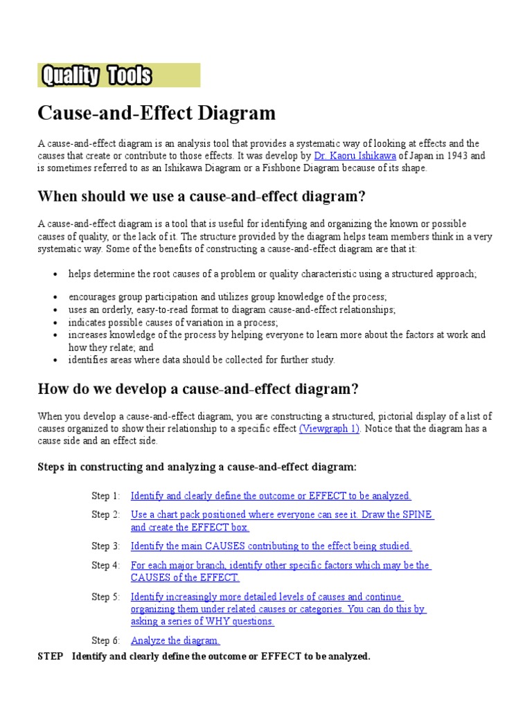 Understanding Cause-and-Effect Diagrams | PDF | Brainstorming | Causality