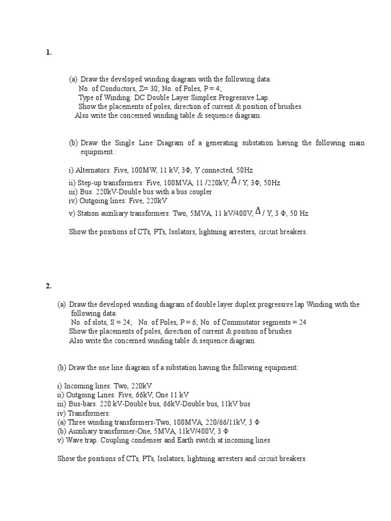 CAD Question - Bank-With SLD | PDF | Electrical Substation | Transformer
