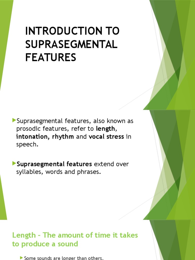 Suprasegmental Features | PDF