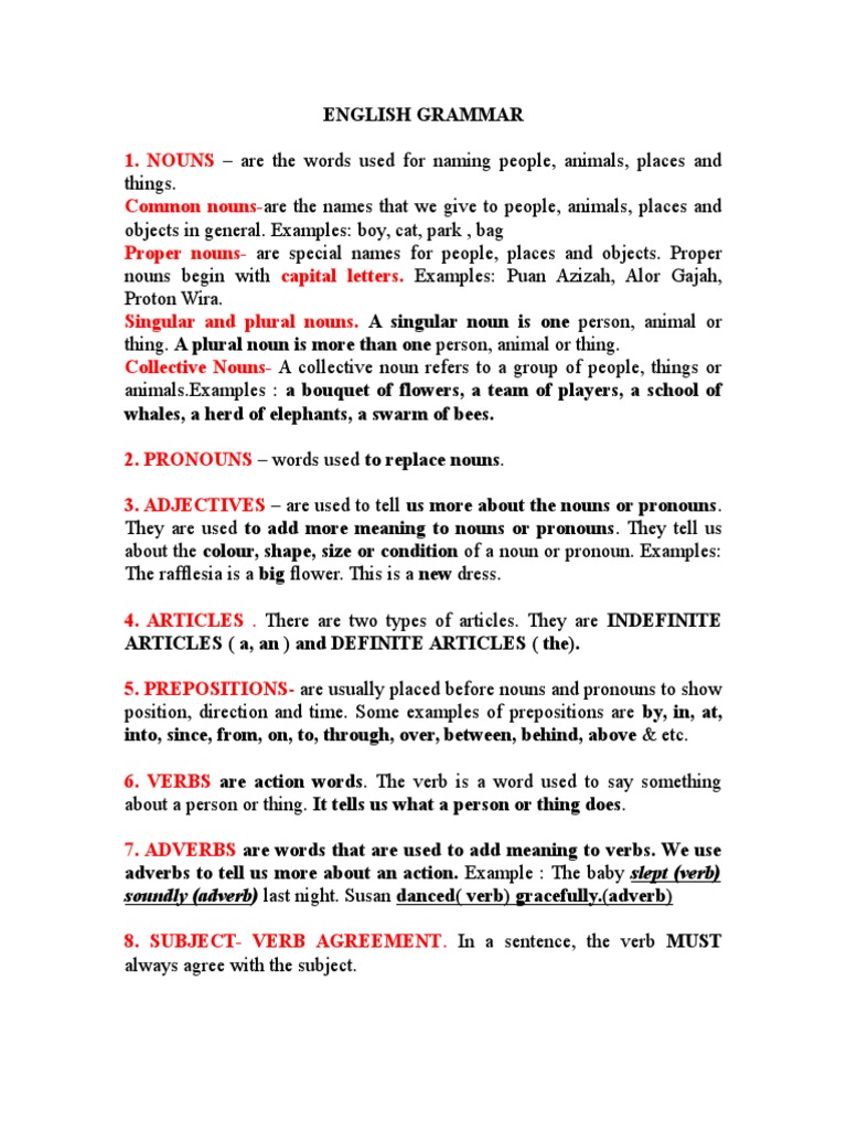 English Grammar Notes | English Grammar | Noun
