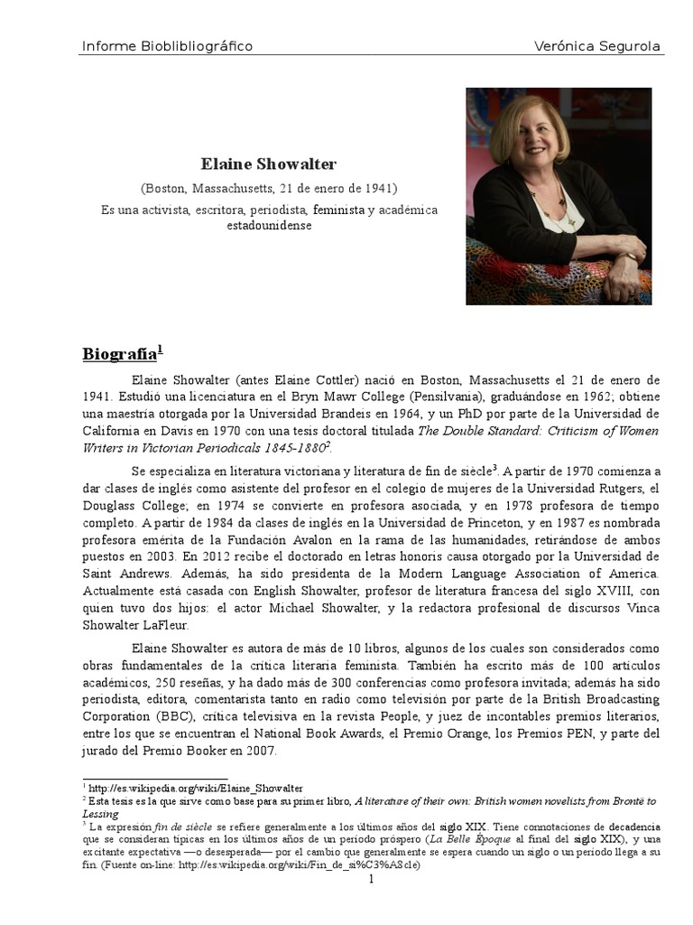 Elaine Showalter | PDF | Mujer | La teoría crítica