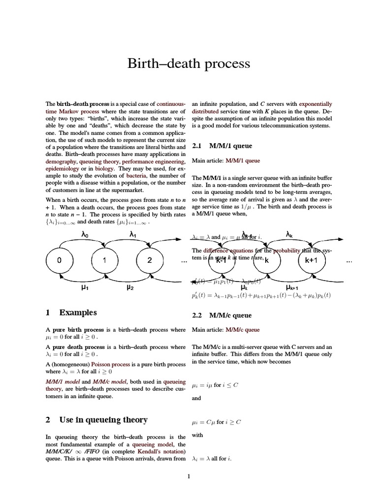 Birthâ "Death Process | Download Free PDF | Mathematical And ...