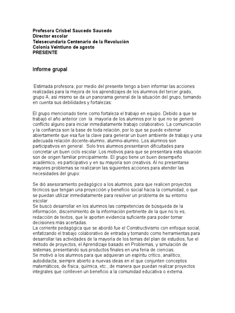 Informe Grupal 2014-2015 | Descargar gratis PDF | Toma de decisiones ...