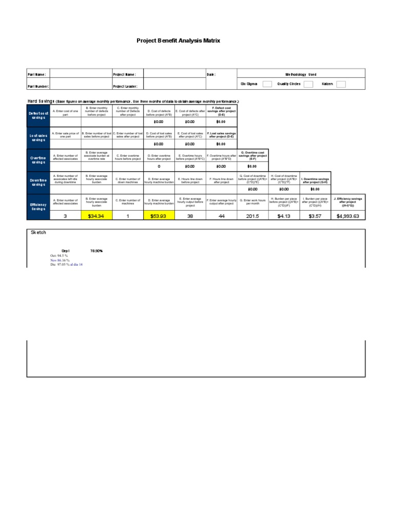Project Benefit Analysis Matrix: Hard Savings | PDF | Production And ...