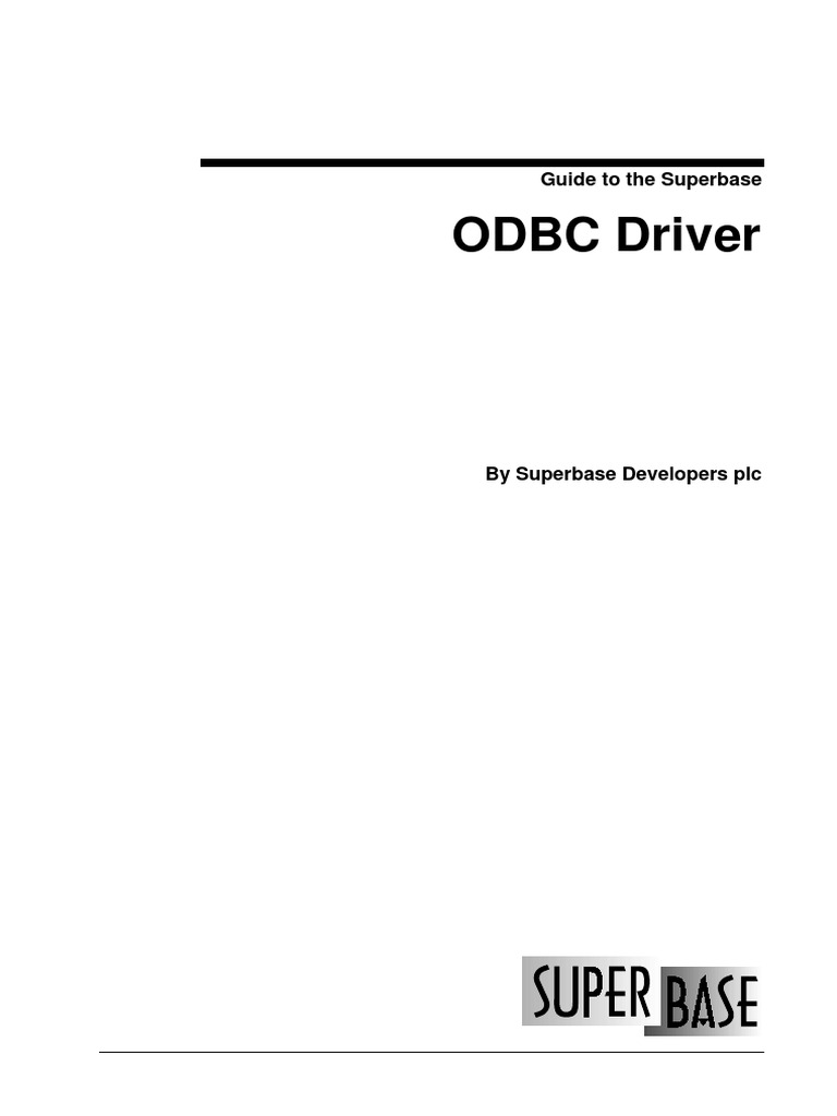 Superbase Odbc | PDF | Database Index | String (Computer Science)