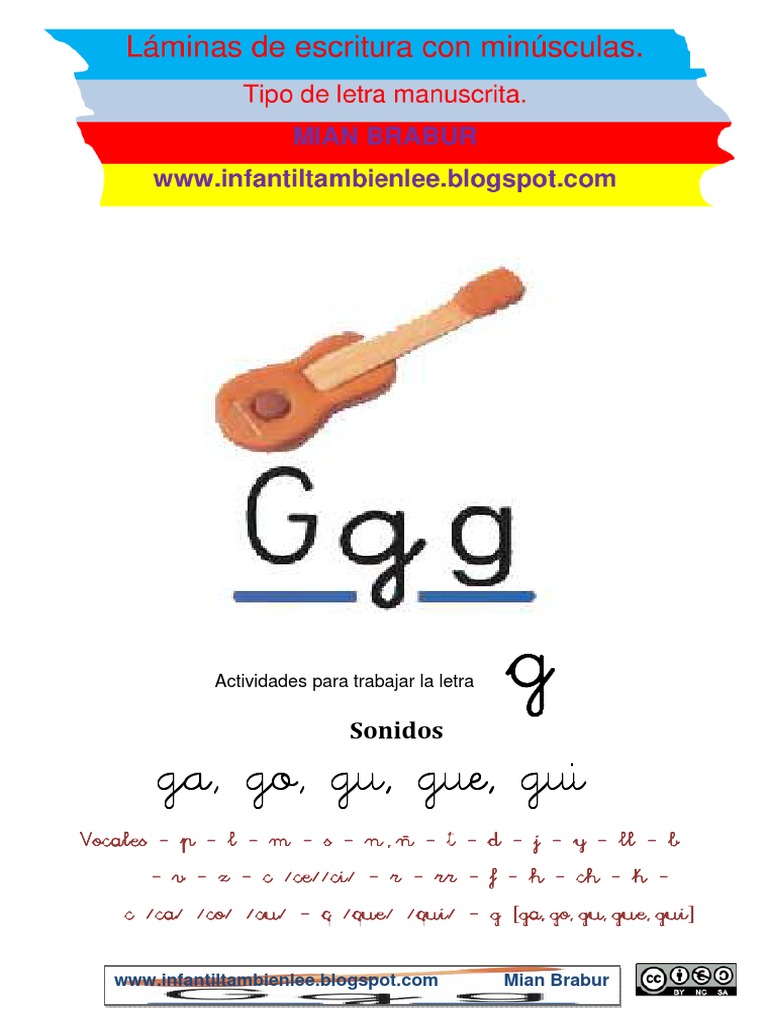 Lectoescritura Mian Brabur - LETRA G - Sonidos Ga, Gue, Gui, Go, Gu ...