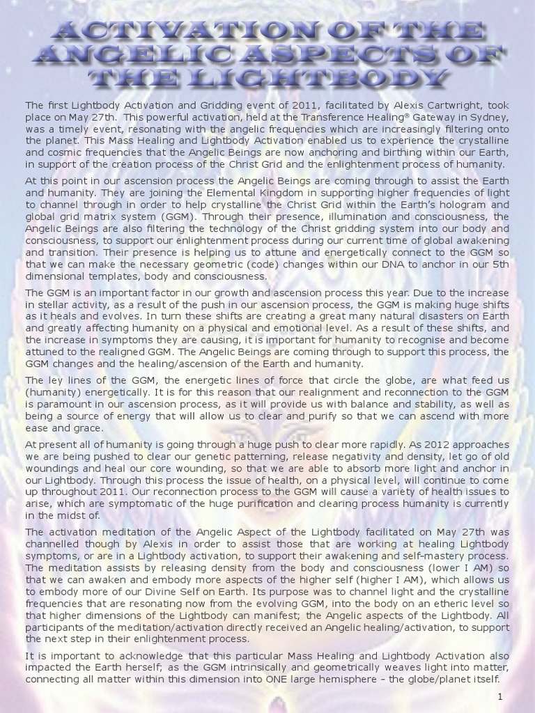 Angelic Activation PDF | PDF | Plane (Esotericism) | Meditation